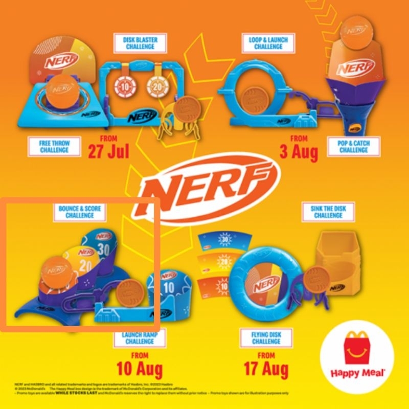 (WH Hobby) McDonald's Nerf Playset - Bounce & Score Challenge | Shopee ...