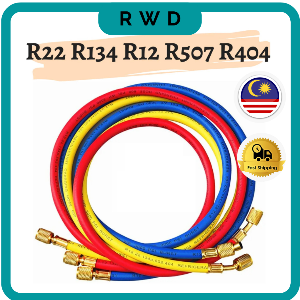 (CLEARANCE)Charging Hose Set R22 R134a R12 R507 R404 Air Cond ...