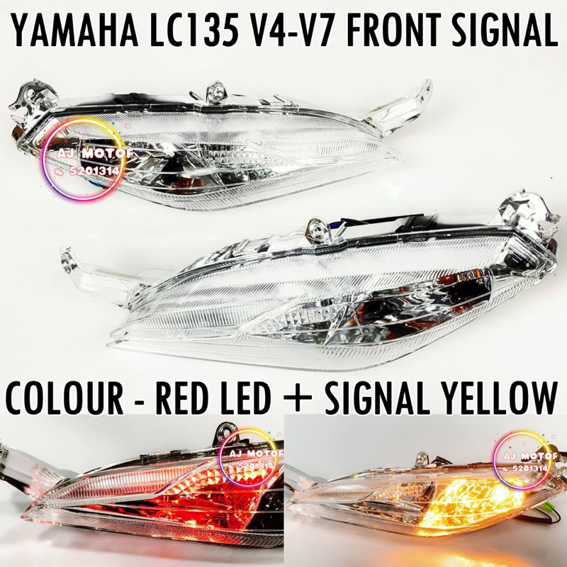YAMAHA LC135 V4 V5 V6 V7 FRONT SIGNAL LIGHT LED ( V2 V3 BOLEH PAKAI ADD ON WIRE SOCKET ) LAMPU ...