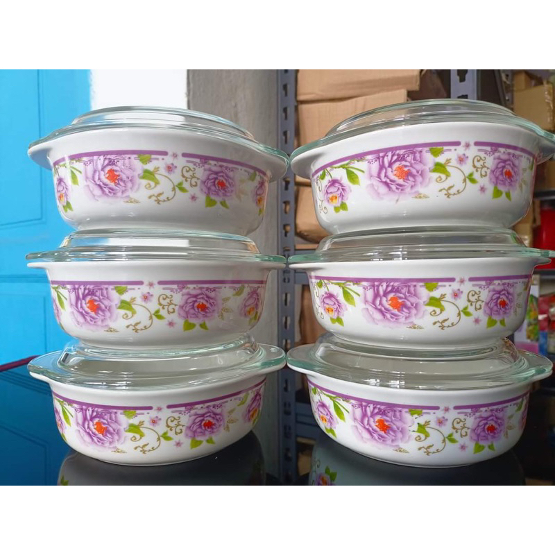 Set Pinggan Giacomo Collection Purple Peony Pinggan Kaca Viral Set ...