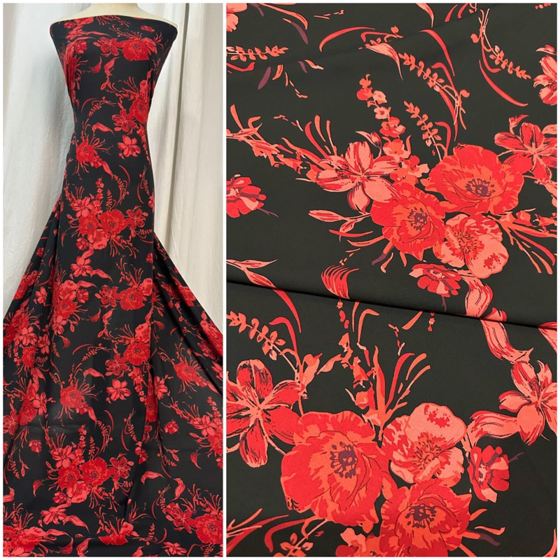 KAIN PASANG GEORGETTE CHIFFON CREPE MANGO SILK PRINTED VIETNAM KAIN ELA ...