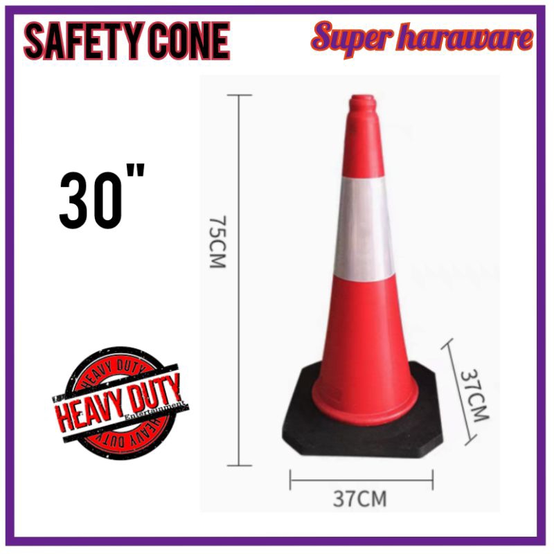 30" HEAVY DUTY PVC TRAFFIC SAFETY CONE/rubber base road barrierkon ...