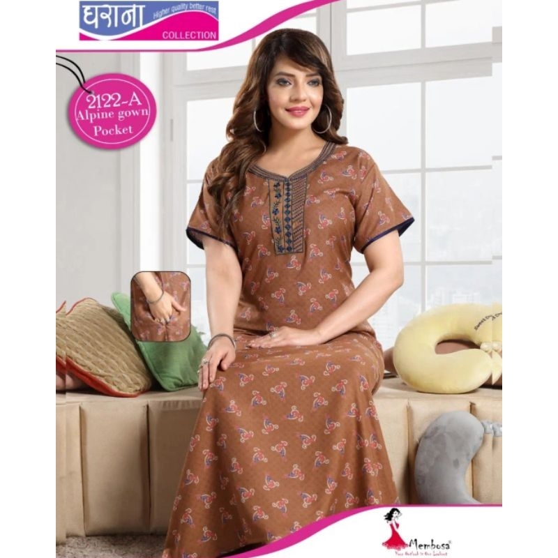 READYSTOCK COLLECTION Alpine Cotton Nightgown /Nightwear/Nighty/India Nighty /Premium Collection ...