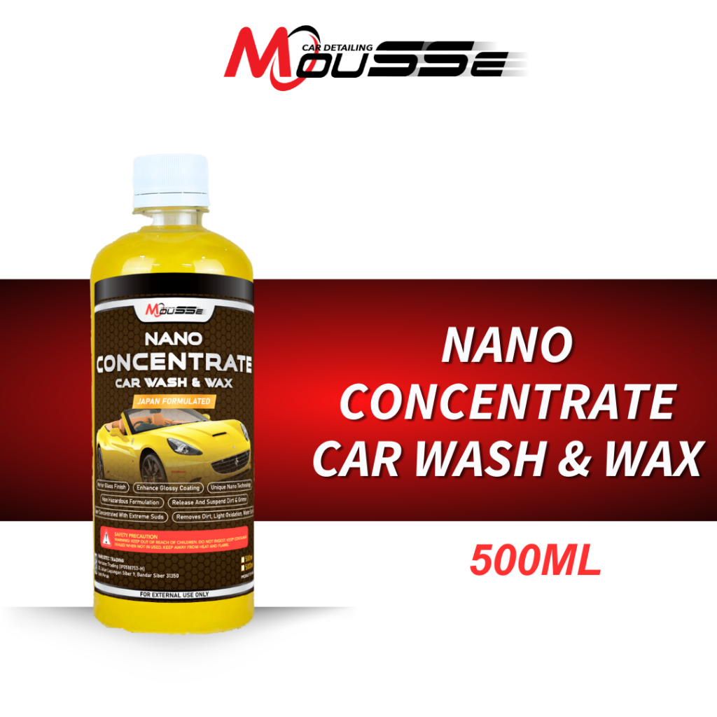 MOUSSE NANO CAR WASH & WAX SHAMPOO 500ml | Shopee Malaysia