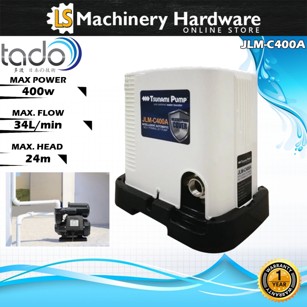 Tsunami JLM-C400A Intelligent Automatic Self Priming & Booster Pump - 1 ...