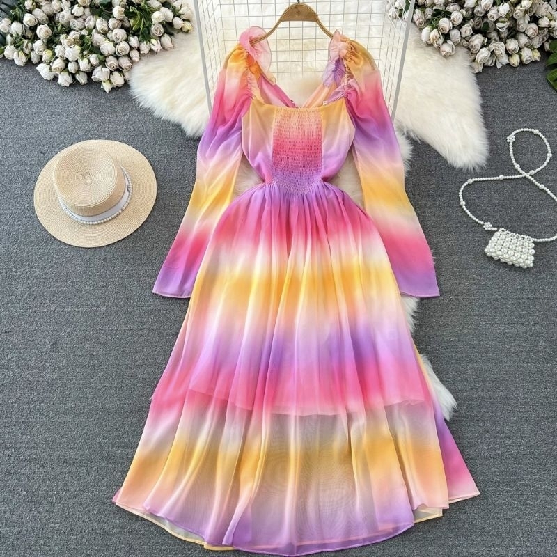 colorful summer dress ladies dress | Shopee Malaysia