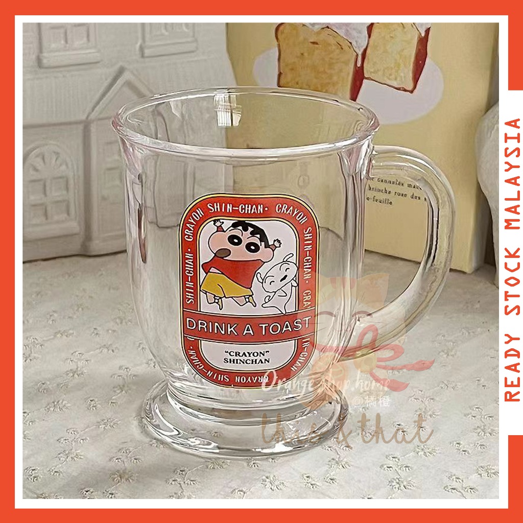 Crayon Shin Chan 蜡笔小新 ⭐ Glass Drink Cup High Temperature Household Cup ...