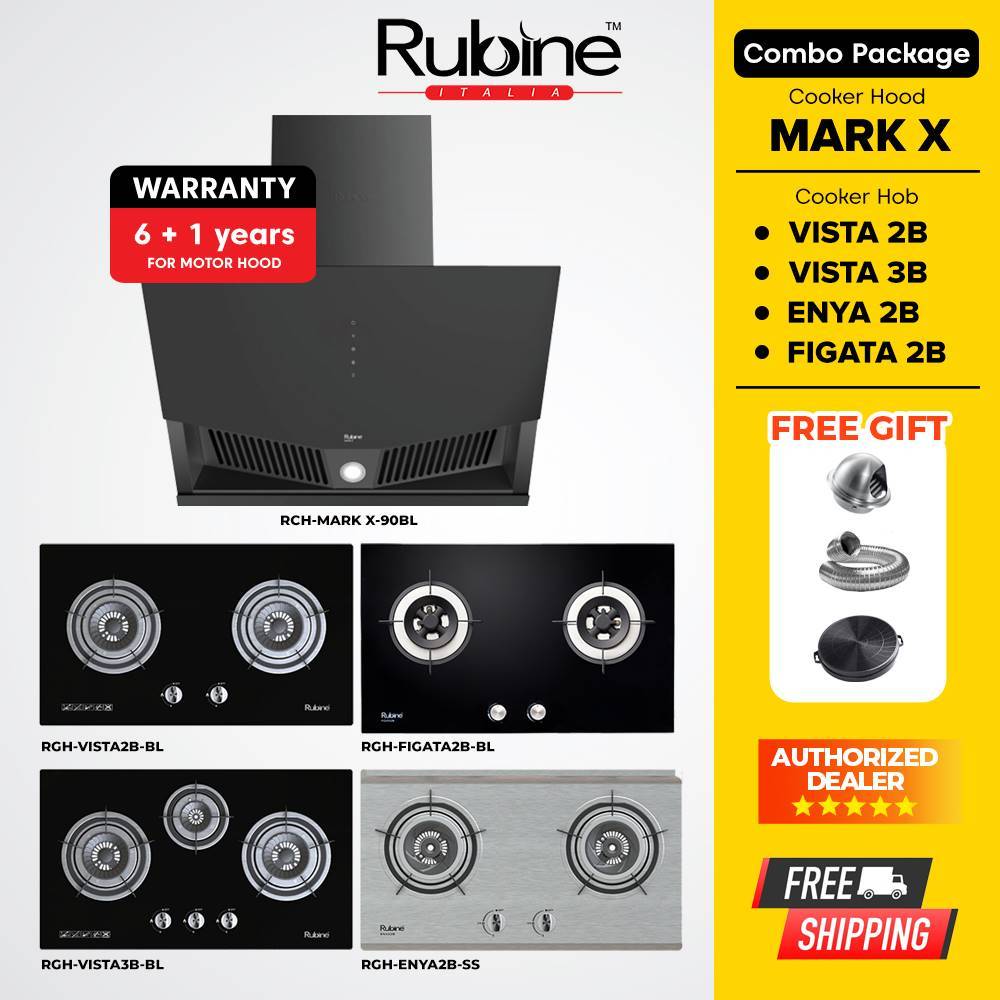 [FREE SHIPPING] RUBINE MARK X 90BL Cooker Hood Kitchen Hood + Cooker ...