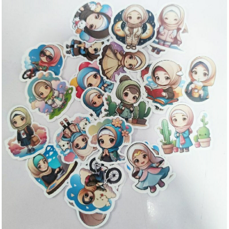 hijab sticker, cute girl sticker (29pcs) | Shopee Malaysia