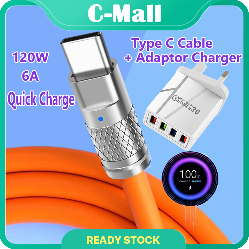 120W 6A Fast charging Type C Cable USB C Cable Type C Adapter Type c ...