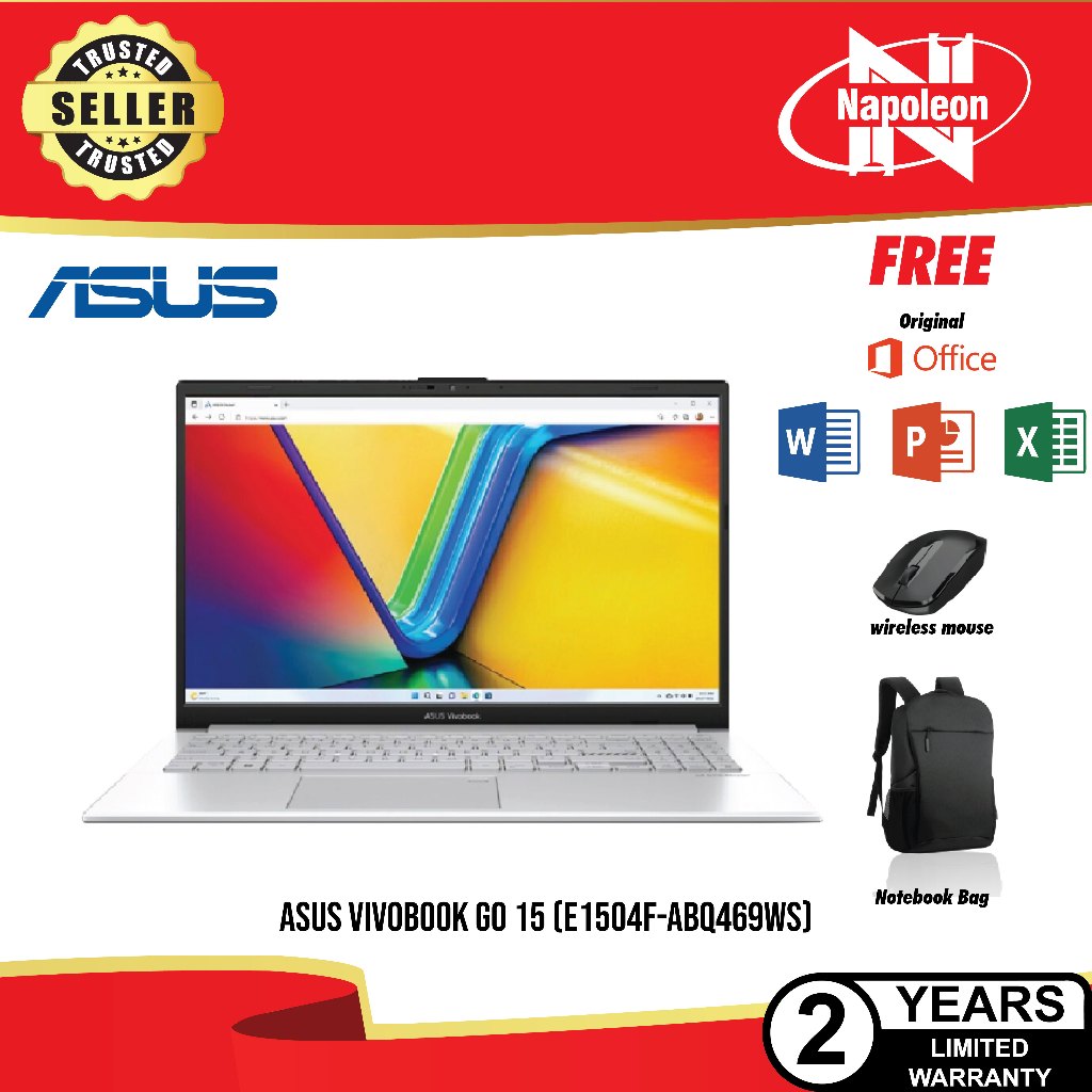 ASUS Vivobook Go 15 (E1504F) E1504F-ABQ469WS - SILVER (R5-7520U,H&S,16G ...