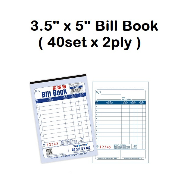 3.5" x 5" Normal Bill Book - 2ply / 3ply ( 20book/pack ) | Shopee Malaysia