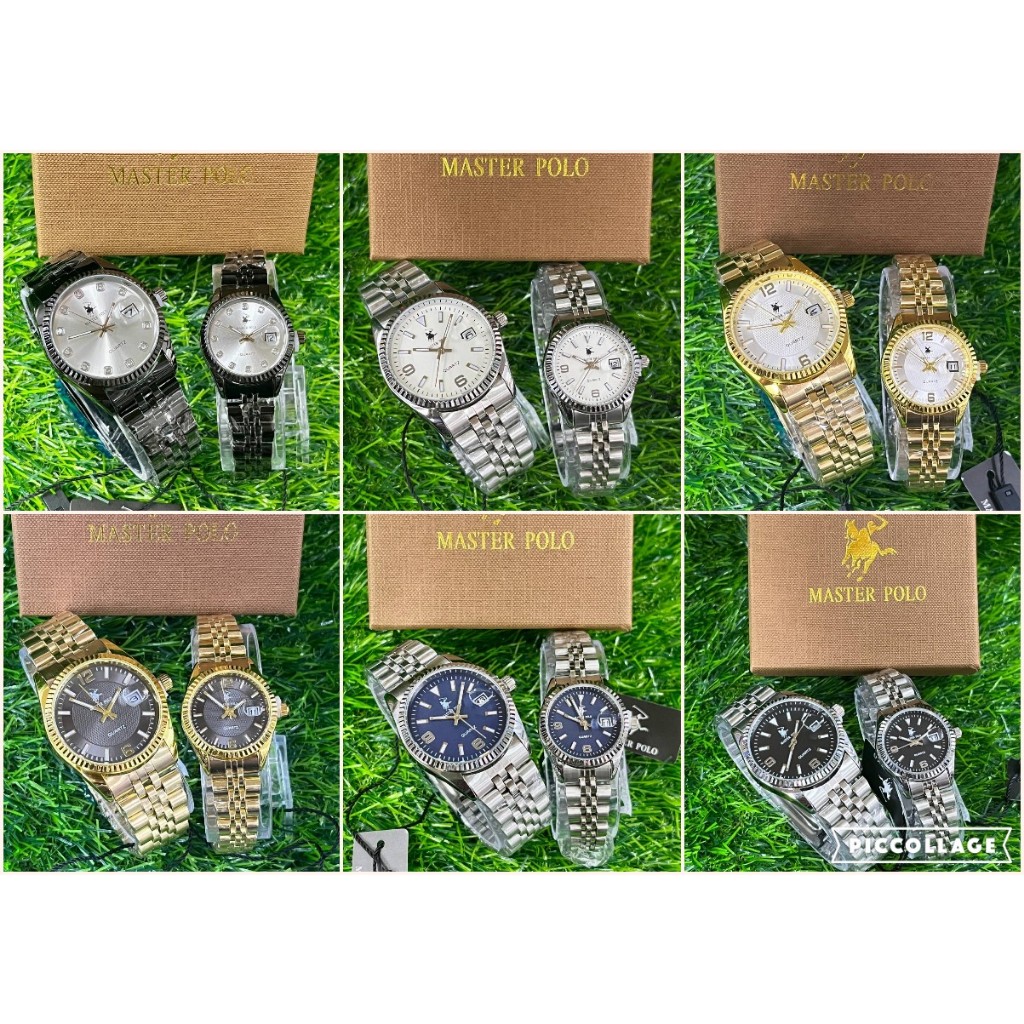 💯% Original Master-Polo Watch Couple set Men & Women Stainless Steel ...