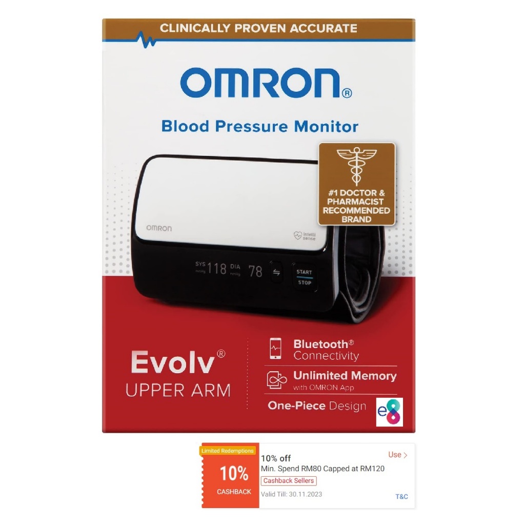 Omron evolv BP7000 Wireless Upper Arm Blood Pressure Monitor / HEM ...