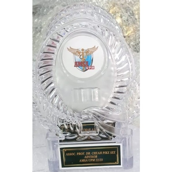 PLASTIC ACRYLIC PLAQUE / PLAK CENDERAHATI with STICKER LOGO | Shopee ...
