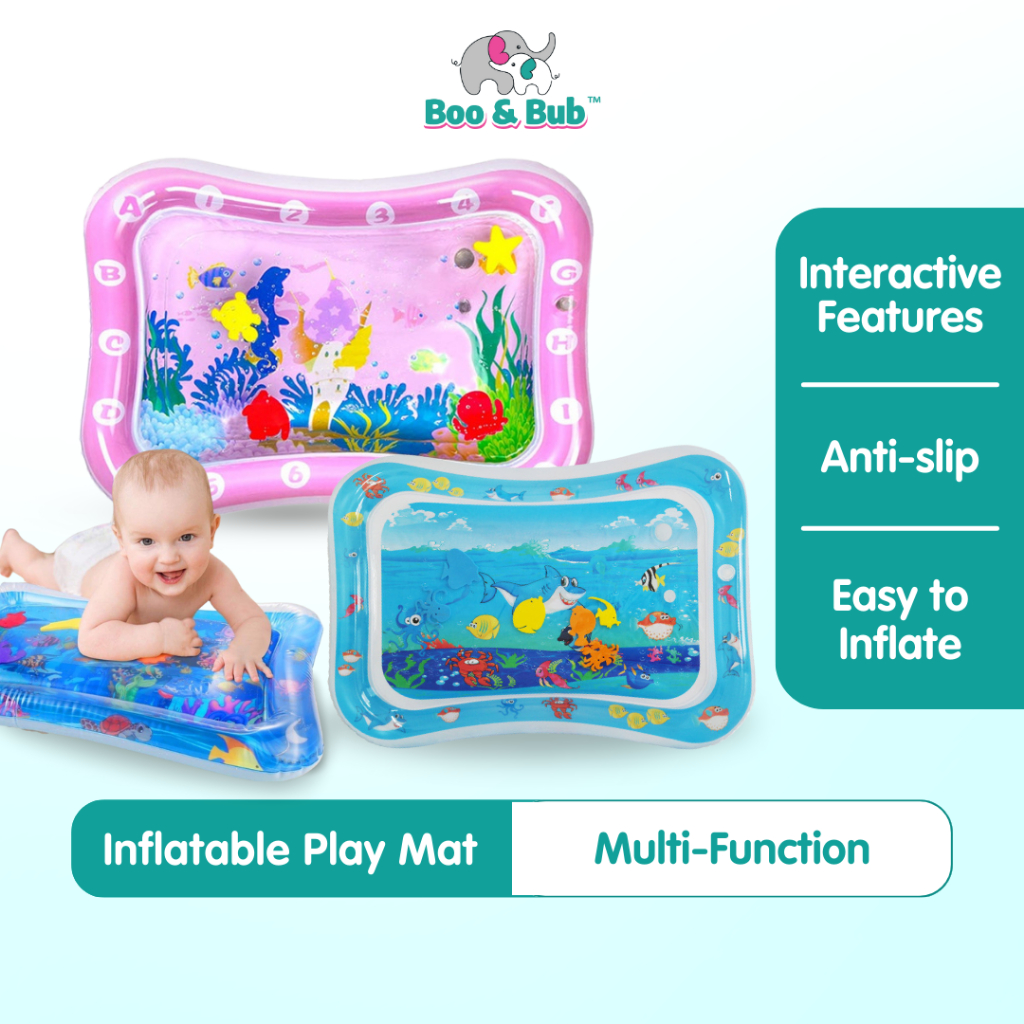 Boo&Bub Baby Water Mat Toddler Inflatable Crawling Cushion Summer ...