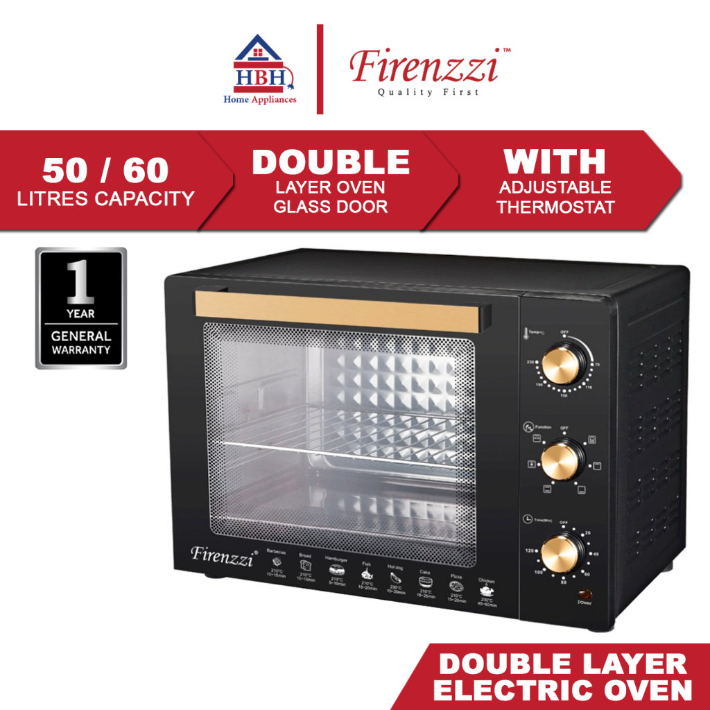 (FREE SHIPPING) Firenzzi 50L / 60L Double Layer 6 Cook Function ...