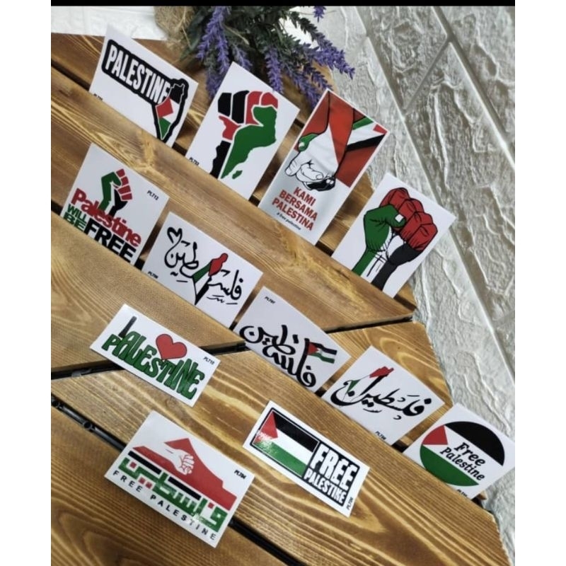 Sticker Flag Free Gaza Free Pal3stin3/Save Pal3stin3 (tampal permukaan ...