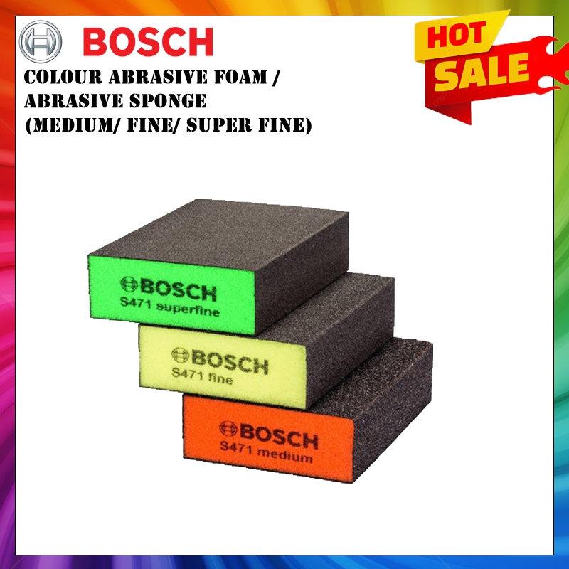 BOSCH S471 Colour Abrasive Foam / Abrasive Sponge (Medium/ Fine/ Super Fine) | Shopee Malaysia