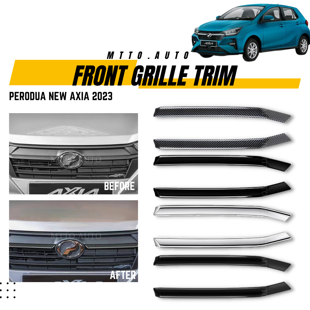 MTTO Perodua New Axia 2023 Exterior Car Front Grille Trim Garnish Cover ...
