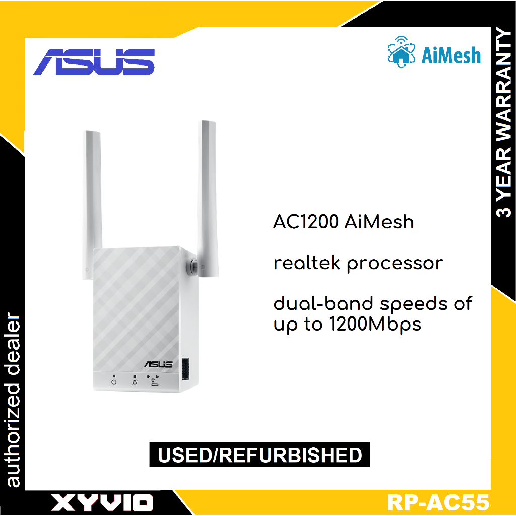 ASUS RP-AC55 AC1200 Dual Band repeater ( Used/Refurbihsed ) | Shopee ...