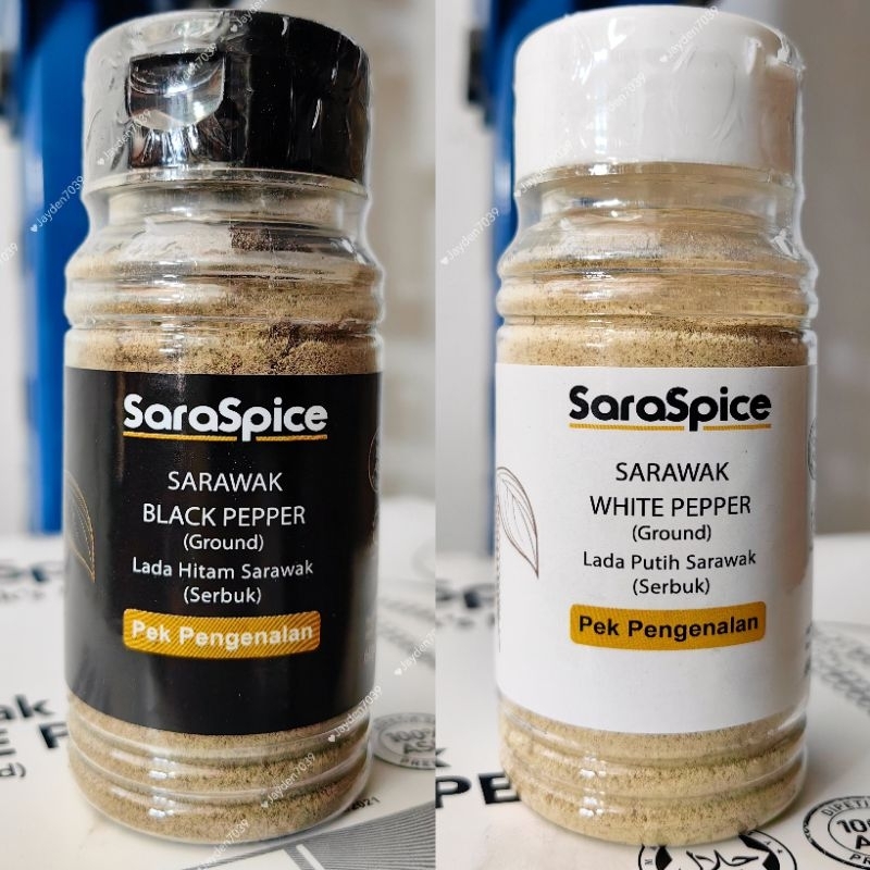 Saraspice Pure Sarawak Grounded White/Black Pepper Powder(60g) | Shopee ...