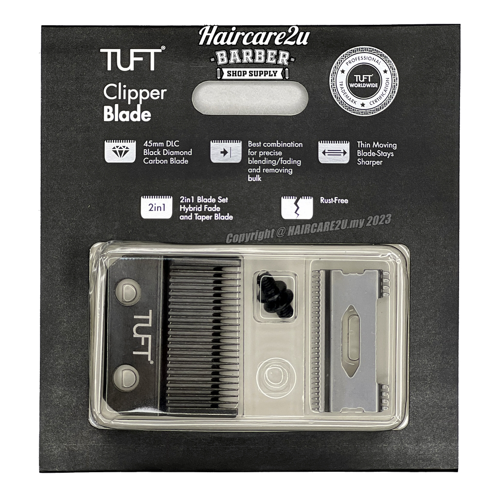 TUFT 45mm DLC Black Diamond Carbon Clipper Blade with Slim Deep Tooth ...