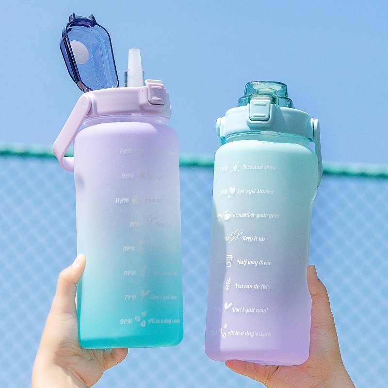 2L Water Bottle Botol Air 2000ML Water Bottle With Straw Air Botol ...