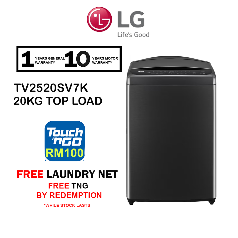 LG 20kg Top Load Washing Machine Inverter TV2520SV7K Washer Mesin Basuh (Free Laundry Net) (FREE ...