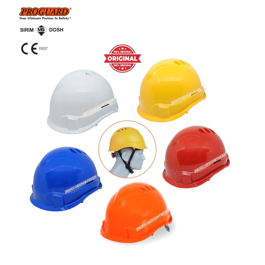 Proguard ADVANLITE II Short Brim Ventilation Safety Helmet Ratchet Type ...