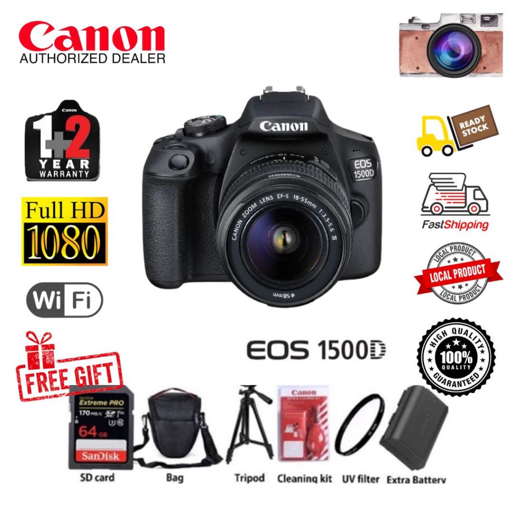 Canon EOS 1500D 18-55mm is ii kit 100% original set DSLR CAMERA ...
