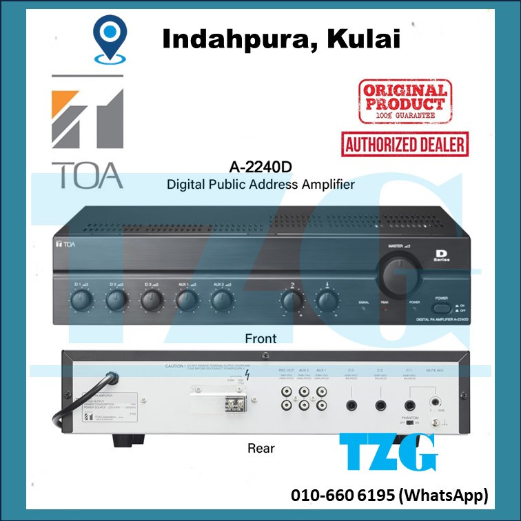TOA (KULAI) 240W PUBLIC ADDRESS AMPLIFIER PA MIXER AMP A2240 | Shopee Malaysia