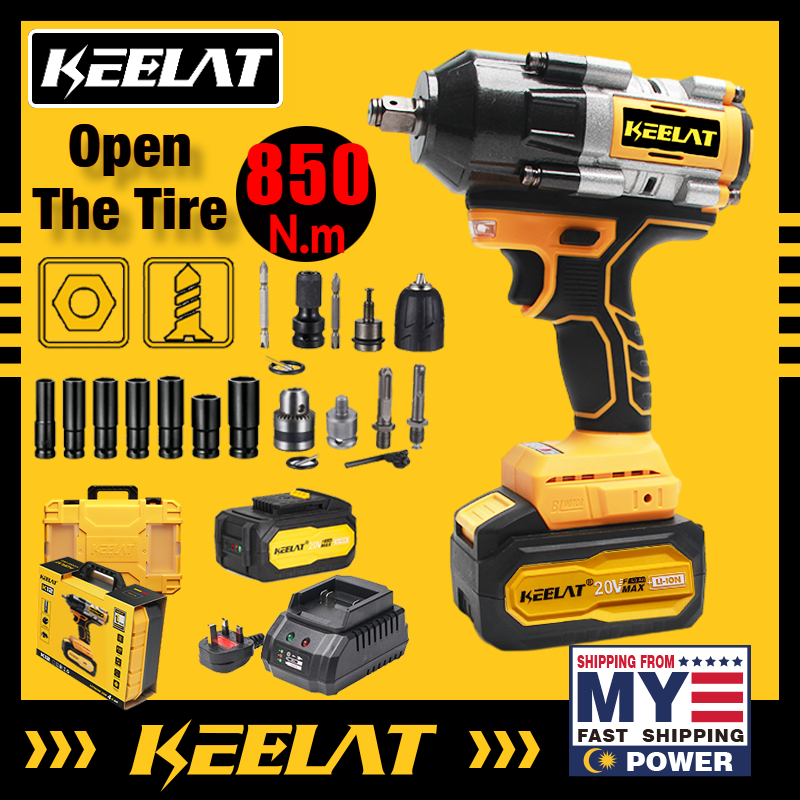 KEELAT 850N.m Impact Wrench KID0010 Cordless Heavy Duty Impact Drill ...