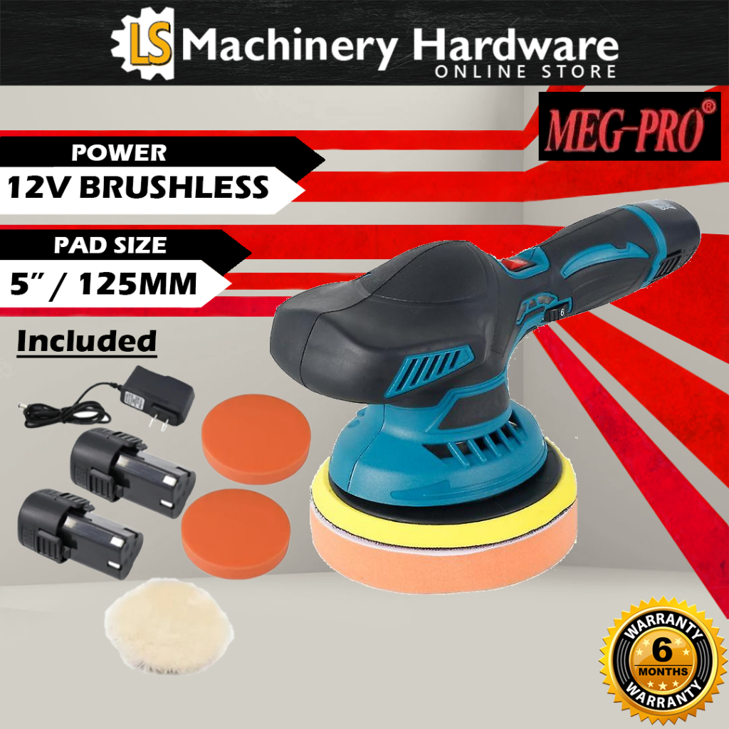 Meg Pro 12V Cordless 5” Sander Car Polisher 2pcs Batteries, Charger ...