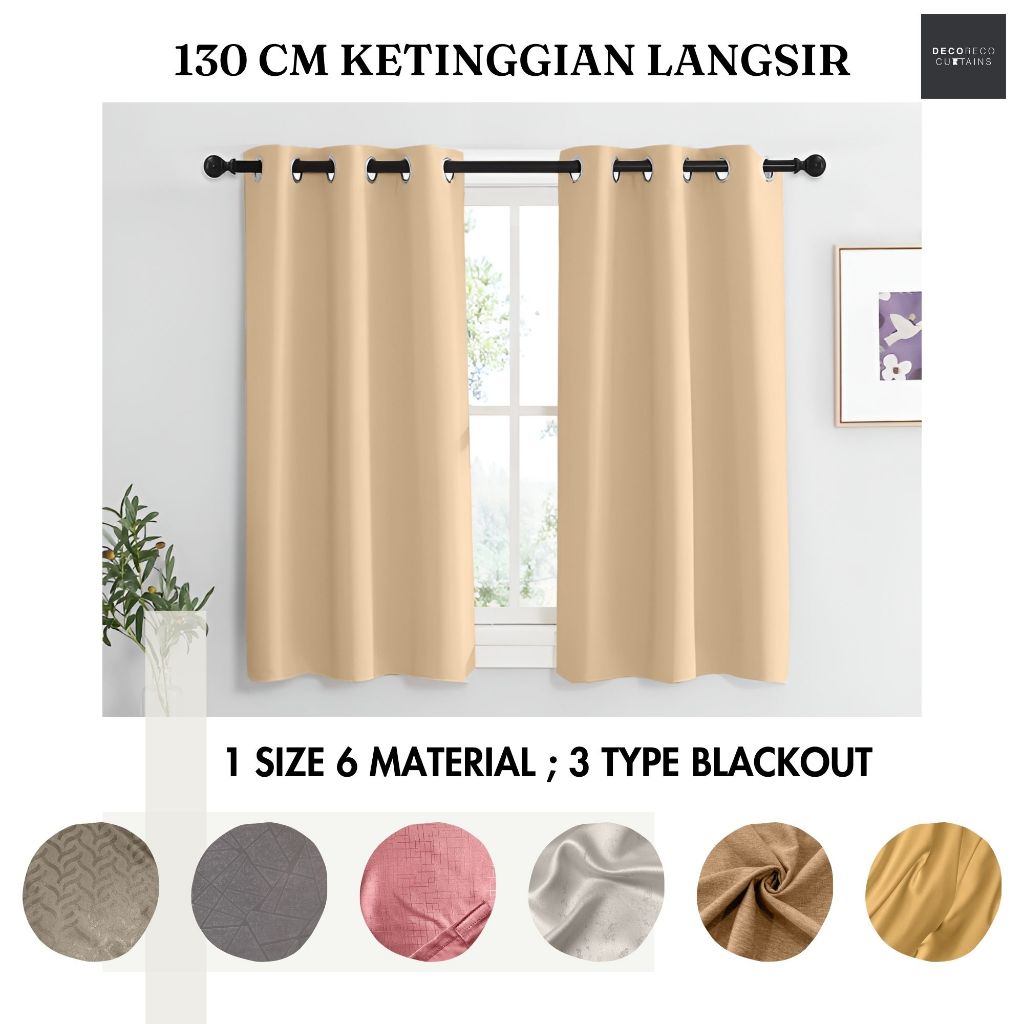 Langsir 80% - 95% Blackout Size W100cm x H130cm Siap Jahit Langsir ...