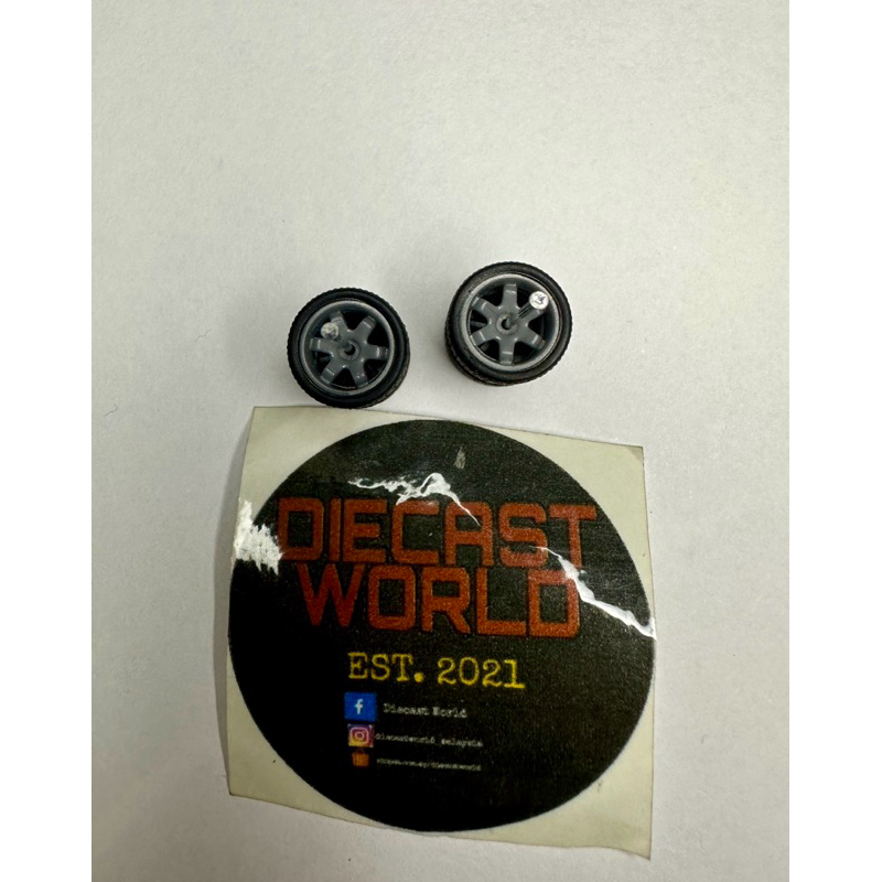 Hotwheels Rubber Tyre Tayar Getah TE37 6 Six Spoke Grey JDM Size ...