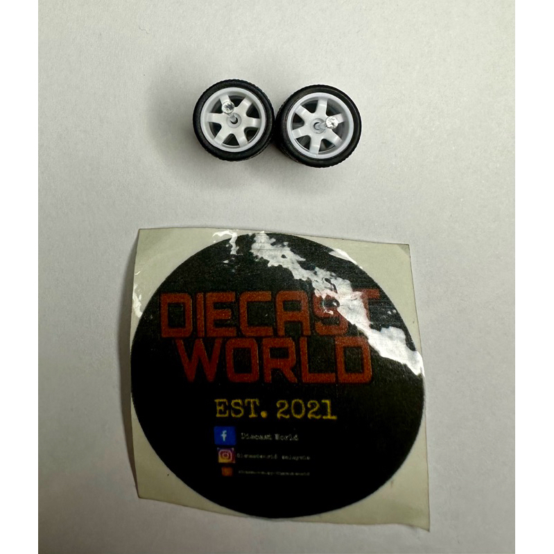 Hotwheels Rubber Tyre Tayar Getah TE37 6 Six Spoke White JDM Size ...
