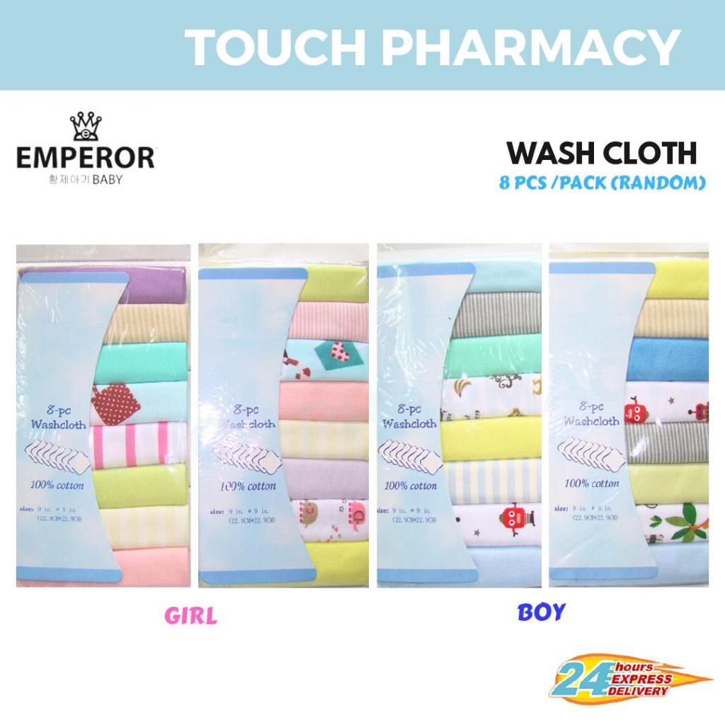 EMPEROR BABY Wash Cloths 8‘s/PACK - For Baby Girl/Baby Boy | Shopee ...