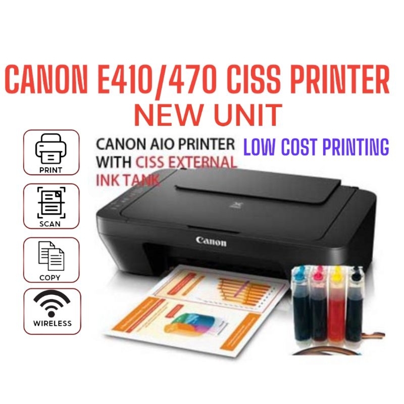 CANON E410/470 PRINTER WITH MODIFY TANK | Shopee Malaysia