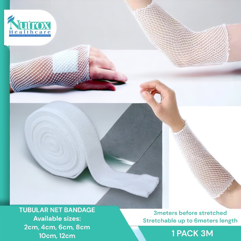 TUBULAR NET BANDAGE 3m Stretchable up to 6m Length ,Elasticated Bandage ...