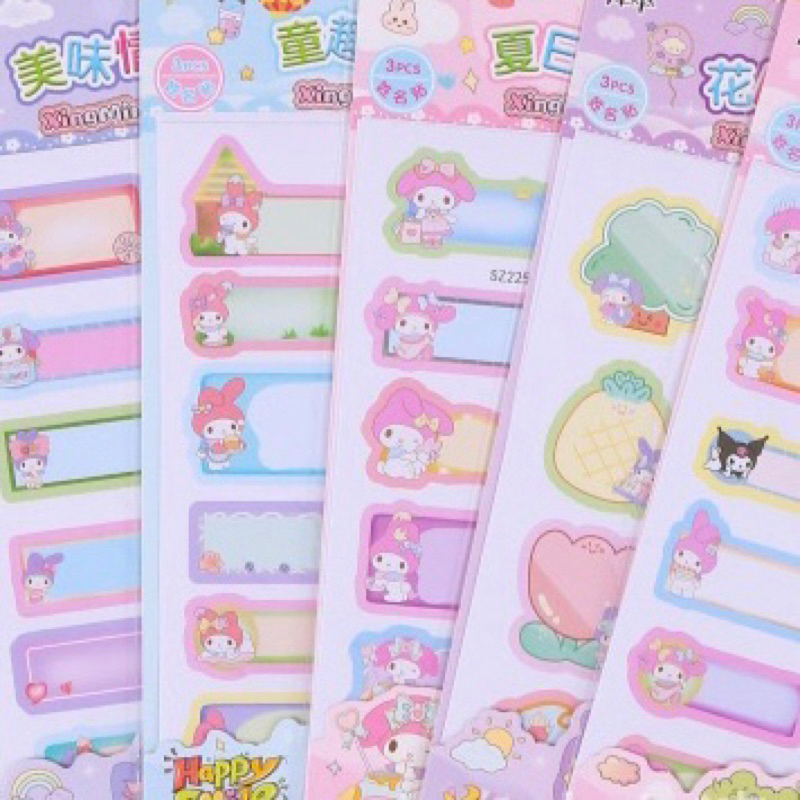 Sticker Name (SNT) Sanrio Sticker (225) Stiker Kuromi (3/set) Journal ...