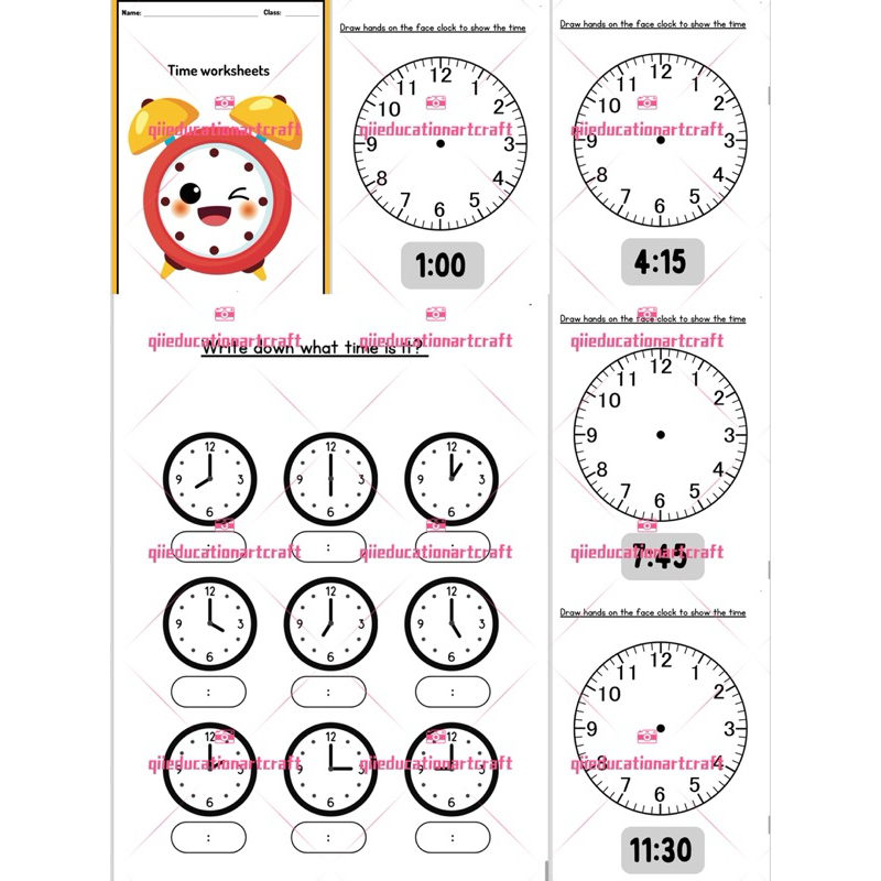 Time Worksheet Pdf for preschool | Shopee Malaysia