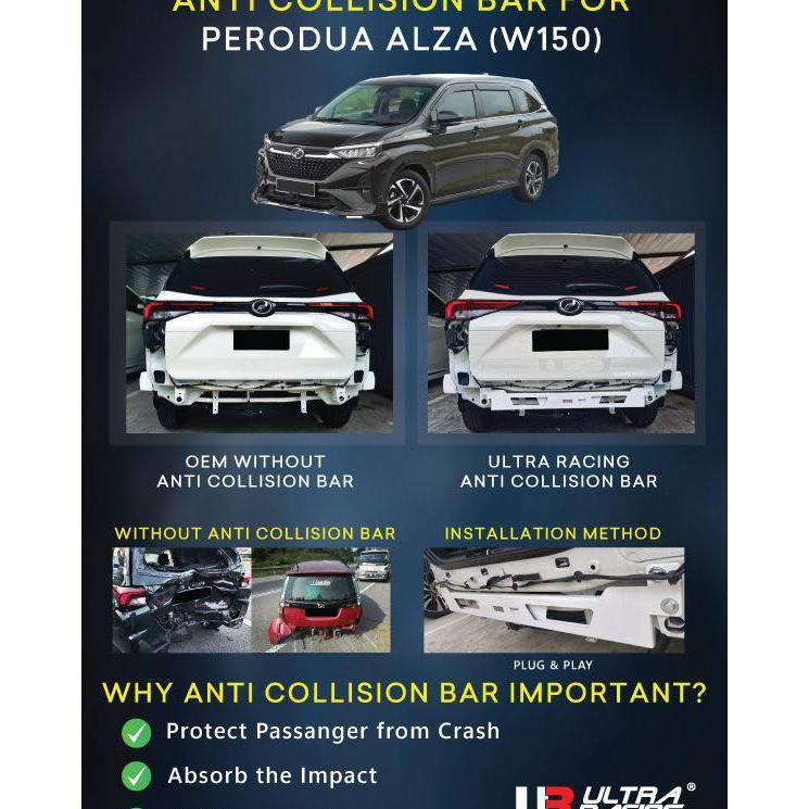 100% Ultra Racing Safety Bar - Perodua New Alza W150 2022 new Stage 1 ...