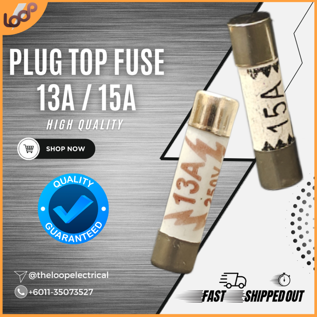 [READY STOCK] PLUG TOP FUSE 13A / 15A PLUG TOP CERAMIC FUSE (6X25MM) | Shopee Malaysia