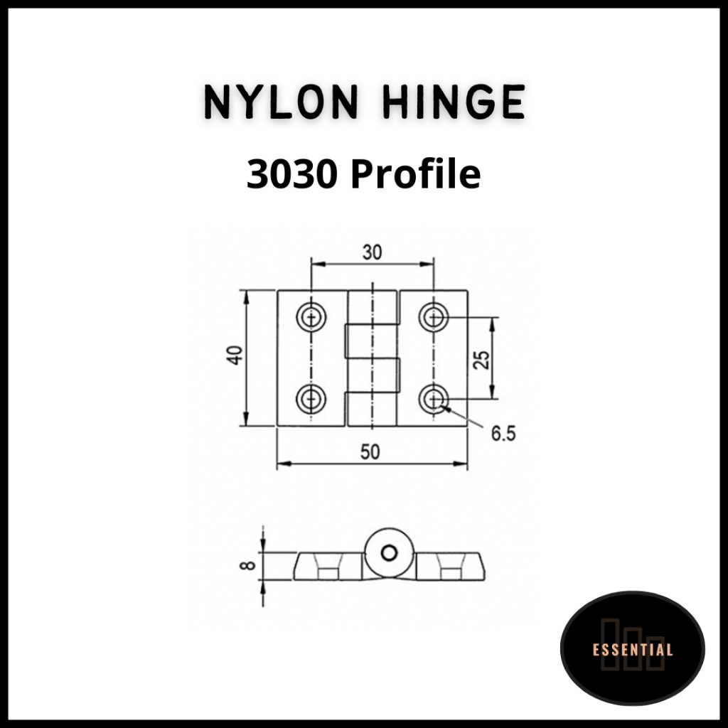 Nylon Hinge for 2020/ 3030/3040/ 4040/ 4545 Aluminium Profile | Shopee Malaysia