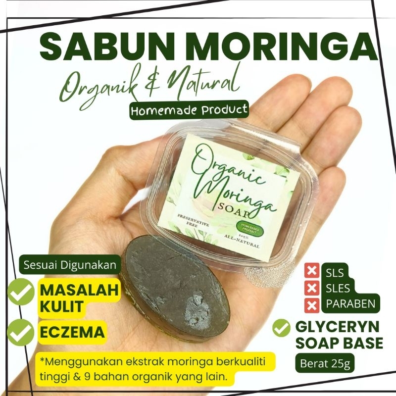 Organic Moringa Soap Kecut Jerawat Parut Muka Badan Sabun Handmade Daun ...