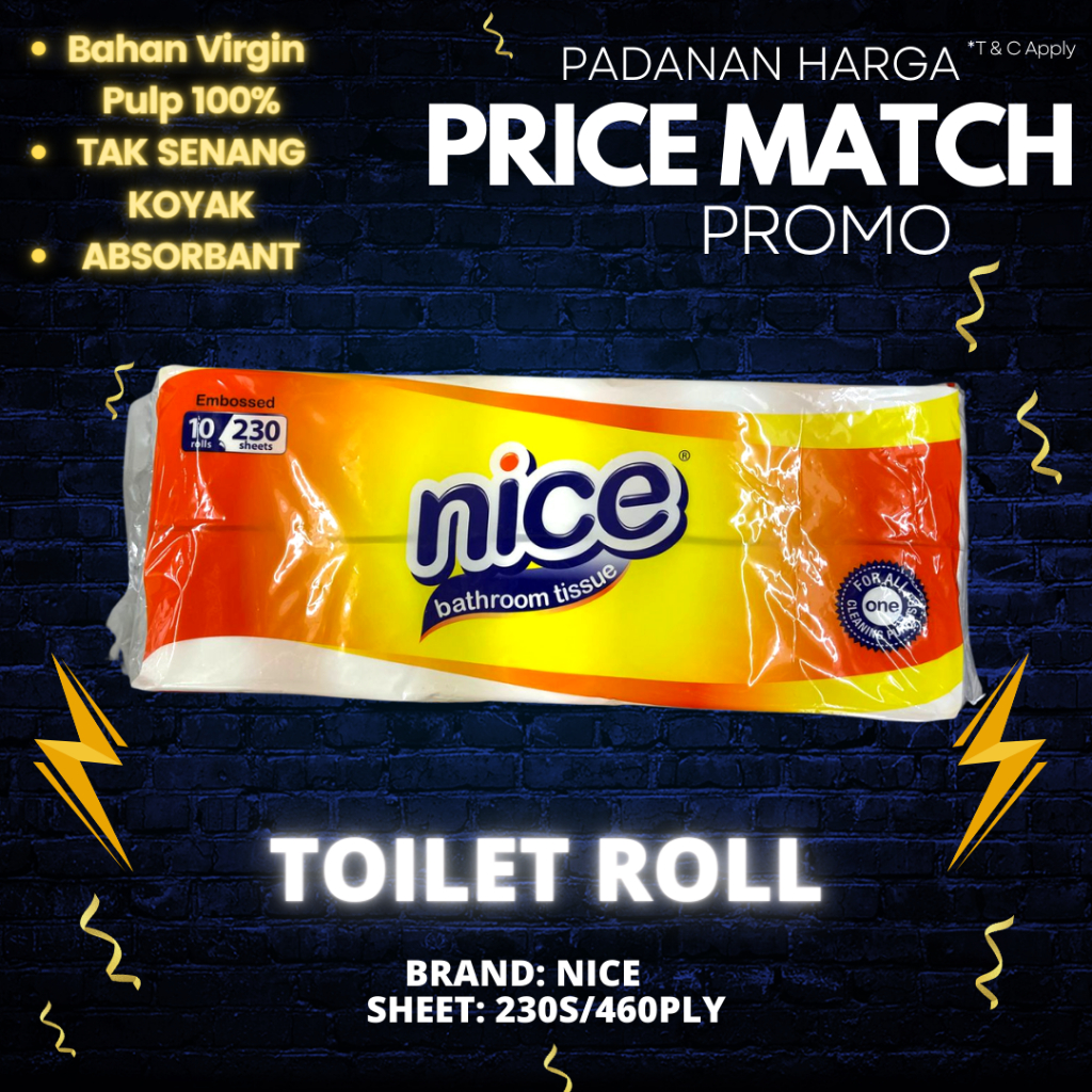 🔥TOILET ROLL TISSUE - 460 PLY /卫生纸/ Tisu Tandas (10 rolls) 100% Virgin ...