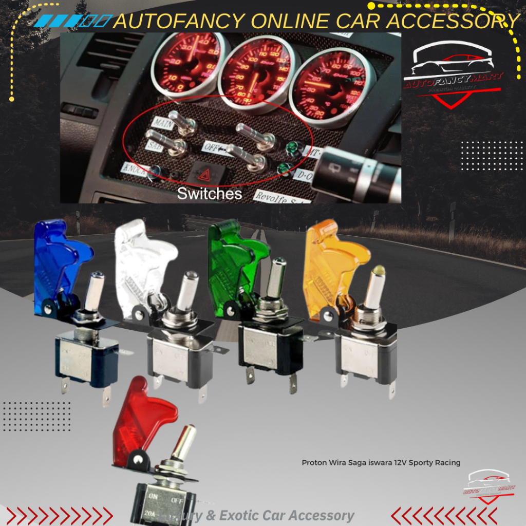 CAR 12V Switch ON/OFF Ignition Engine Panel Switching FOG LAMP LIGHT ...