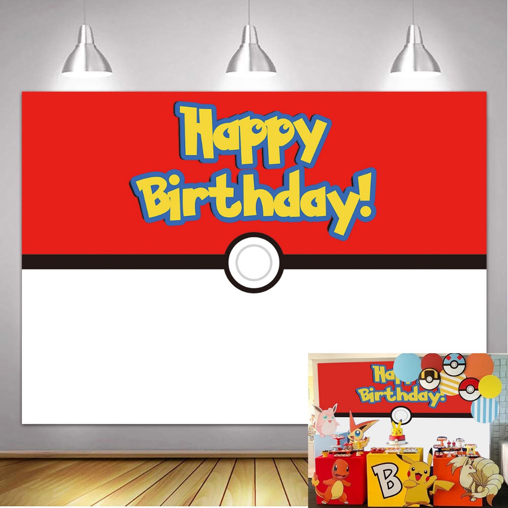 【Ready Stock】Pokemon Birthday Pikachu Birthday Decoration Pokemon Party ...