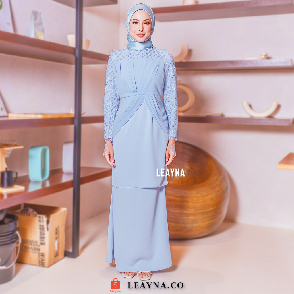 [LEAYNA.CO] [JULEANA] Baju Kurung Draping Bersilang Nikah | Shopee Malaysia